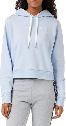 Tommy Hilfiger Damen Hoodie mit Kapuze, Blau (Breezy Blue), 3XL