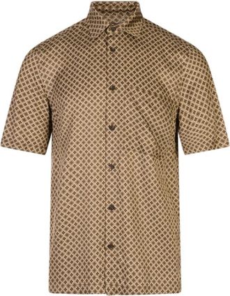 PESERICO Homme, Chemises, Brun, Taille: 2XL Chemise Boutonn&eacute;e &agrave; Motifs