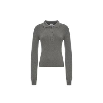 Malo Ripp-Polo - - Knitwear - Damen - Grau - S