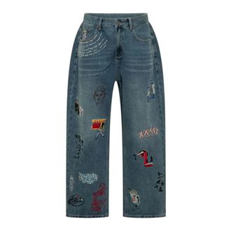 KidSuper Studios Homme, Jeans, Bleu, Taille: XS Pantalon Brod&eacute;