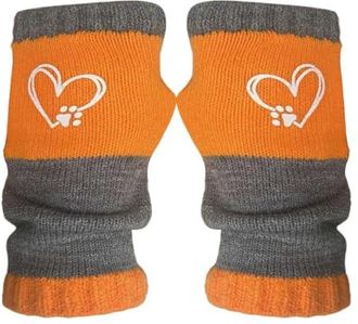 Generic Gants tricot&eacute;s - Moufles chaudes &agrave; motif doux, d&eacute;tails brod&eacute;s en forme de coeur | Moufles dhiver tricot&eacute;es pour femmes, adultes, adolescents, &eacute;tudiant