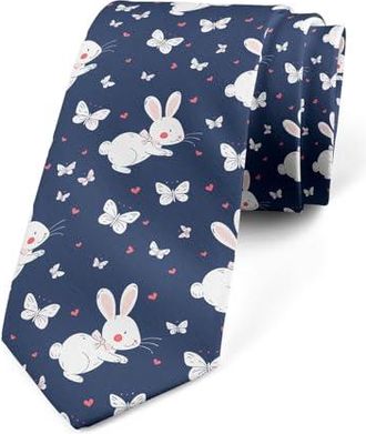 Generic Cravate Homme Blanc Roses Bleu Fine Tie &Eacute;l&eacute;gant Cravate Pour Hommes Pour Remise De Dipl&ocirc;me Accessoires C&eacute;l&eacute;brations