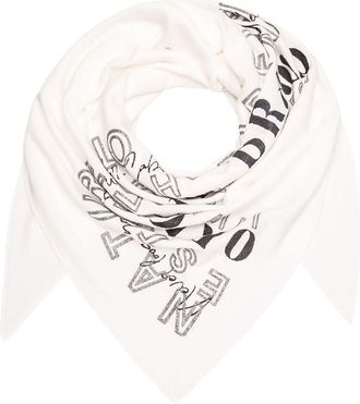 soccx Dreieckstuch aus Flauschstrick mit Glitter Print