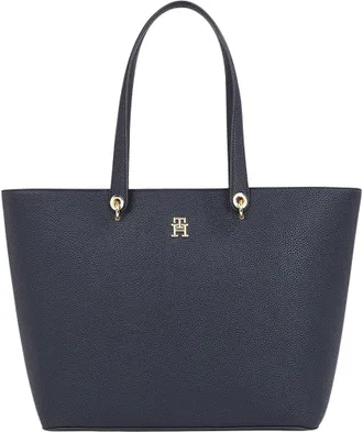 Tommy Hilfiger Damen Tote Bag Tasche Emblem Groß, Blau (Space Blue), Einheitsgröße