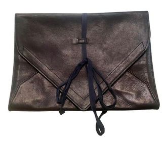 Ann Demeulemeester Black Leather Envelope Clutch Bag