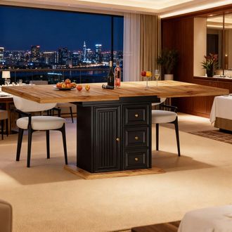 Generic 10 x 80 x 75 cm Geeignet f&uuml;r Esszimmer, K&uuml;chen oder Terrassen Ausziehbarer Esstisch aus Holz mit Einer L&auml;nge von bis zu 140 cm Platz f&uuml;r bis zu sechs 