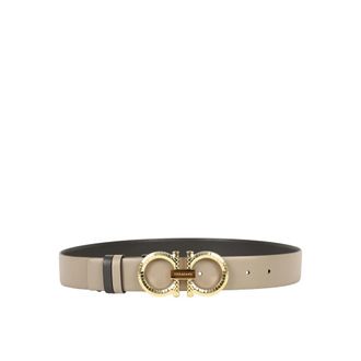 Ferragamo H35 Lederg&uuml;rtel - - Accessories - Damen - Beige - 85 CM