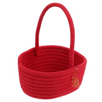 FOMIYES Roter Hochzeitsbonbonkorb aus Baumwollfaden Zarter Snackkorb mit Gro&szlig;em Fassungsverm&ouml;gen f&uuml;r S&uuml;&szlig;igkeiten und Aufbewahrung zur Hochzeit