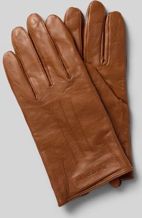 Bugatti Handschuhe aus echtem Leder mit Label-Detail