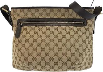 Gucci Sac bandouli&egrave;re en toile et cuir GG Pre-owned - Femme - Pre-owned - Brun - Taille: ONE Size
