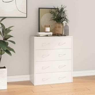 vidaXL Kommode mit 4 Schubladen 60x30,5x71 cm Hochglanz-Wei&szlig; Vidaxl