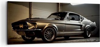 Arttor Wandbilder Dekoration Wohnzimmer Sportwagen Retro Klassisch Panorama Bilder auf Leinwand 120x50cm Leinwandbild Schlafzimmer K&uuml;che Wand Kunstdruck Art 