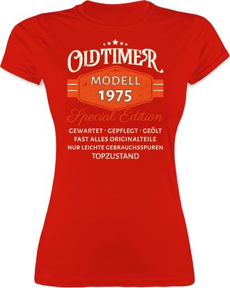 Shirtracer Shirt Damen - 50. Geburtstag - Oldtimer 1975 Modell Special Edition Original - XXL - Rot - Tshirt mit geburtstagsjahr 1974 Motto t-Shirt 50.Geburtstag