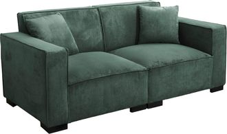 Oviala Sofa, gerade, aus Cord, 2-Sitzer, Dunkelgr&uuml;n, L 180 cm