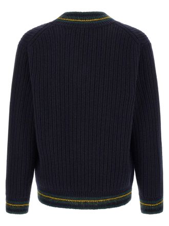 Lacoste Ribbed Wool-Alpaca Blend Sweater - Navy