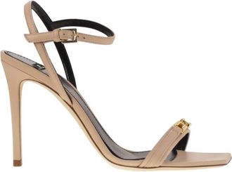 Elisabetta Franchi Sandalen - Nappa Leather Sandal With Enamelled Horsebit - Gr. 36 (EU) - in Beige - für Damen