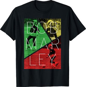 Bob Marley Official Rasta Split Football T-Shirt
