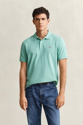 GANT Herren Regular Fit Shield Piqu&eacute; Poloshirt (XXXL) MUTED TURQUOISE