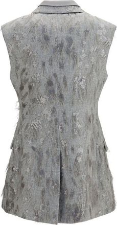Brunello Cucinelli Embroidered Virgin Wool and Cashmere Vest - Gray