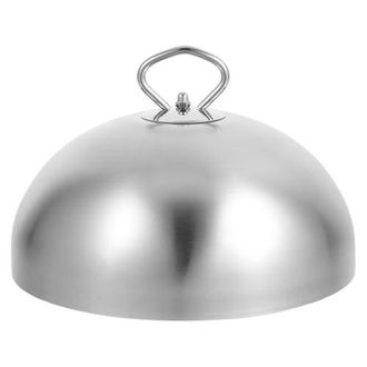 Hemoton Couvercle à steak/burger/teppanyaki en acier inoxydable Couvercle anti-éclaboussures dhuile Convient pour aliments et plateau à fromage 20 cm