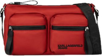 Karl Lagerfeld WomenS, Essential Nylon Crossbody, Pompeian Red, One size
