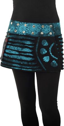 Purewonder Damen Wickelrock Kurzer Patchwork Minirock sk24 Design 4