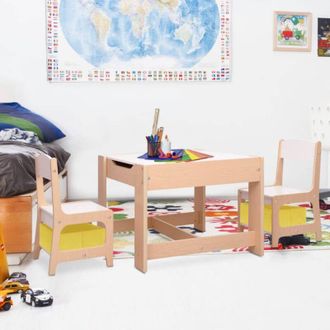 vidaXL Vidaxl - Table pour enfants avec 2 chaises mdf