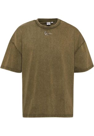 Karl Kani Herren KM234-057-2 KK Small Signature Heavy Jersey Washed Boxy Tee Dark Olive, S