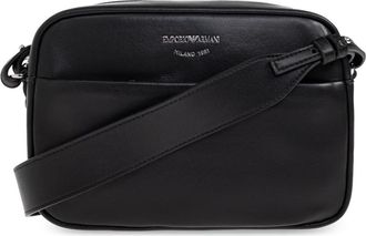 Emporio Armani Femme, Sacs, Noir, Taille: ONE Size &Eacute;tui pour appareil photo en cuir avec bandouli&egrave;re