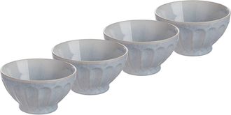 Butlers Sch&uuml;ssel 850ml 4er Set Salatsch&uuml;ssel BERGAMO Steinzeug Geschirr Bowl-Sch&uuml;ssel | Serviersch&uuml;ssel Obstschale Teller tief | Geriffelt & mediterran | Mikr