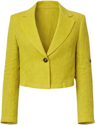 Marella Femme, Vestes, Jaune, Taille: 38 FR Emmpapiro Button Jacket