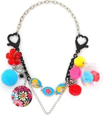 Amir Slama Taschenkette mit Blumendetail - Silber