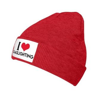 Generic Bonnet Tricot&eacute; I Love Le Gaslighting Thermique Bonnets Classique Bonnet en Tricot pour Sport Temps Froid D&eacute;contract&eacute;e