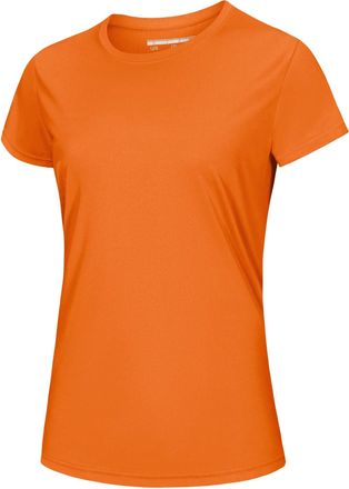 Magcomsen Surf T-Shirt Damen UV-Schutz Sportshirt Fitness Atmungsaktiv Funktionsshirt Basic Sport Oberteile f&uuml;r Fitness, Yoga, Laufen Orange 2XL