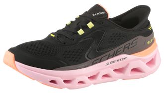Skechers Slip-On Sneaker SKECHERS GLIDE-STEP ALTUS, Damen, Gr. 35, schwarz (schwarz, rosa kombiniert), Synthetik, Textil, kontrastfarbene Details, Schuhe, Trai