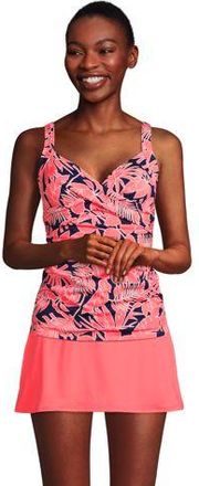 Lands End Tankinitop CHLORRESISTENT mit V-Ausschnitt Gemustert, Damen, Größe:34 regular, Pink, Nylon-Mischung, by Lands End