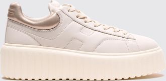 Hogan H-Stripes Zweifarbige Plateau-Sneaker aus glattem und laminiertem Leder