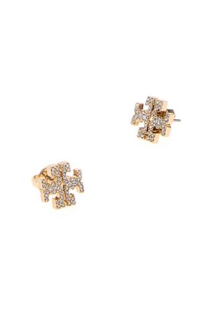 Tory Burch Womens Embellished Metal Earrings Torygoldcrystal Orecchini