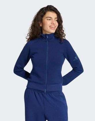 adidas Soft lux Slim-Fit-Tracktop in Dunkelblau