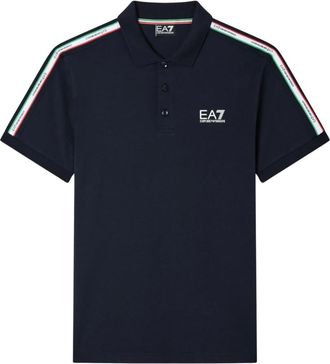 Emporio Armani Emporio Armani Ea7, Homme, Tops, Bleu, Taille: M Polo en jersey de coton Italian Spirit