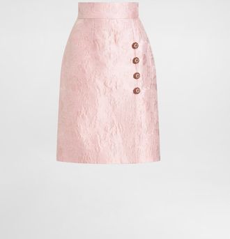 Dolce & Gabbana Rock Aus Floralem Jacquard - Frau Röcke Rosa 42