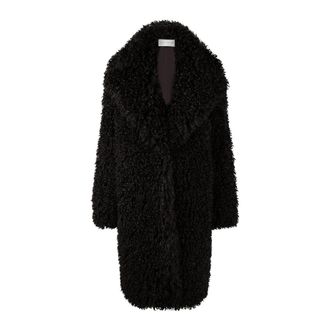 Nina Ricci Schwarzer Oversized Mantel aus Kunstpelz - - Jackets - Damen - Schwarzk - XS