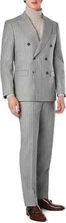 HUGO BOSS Herren Anzug grau gestreift Slim Fit