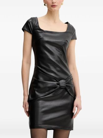 Guess Co robe courte &agrave; manches courtes et d&eacute;tail de noeud - Noir