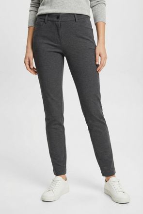 MAC Broeken Stoffhose MAC SLIM, Damen, Gr. 34, L&auml;nge 32, silber shadow melange, Jersey, Obermaterial: 63% Viskose, 33% Polyamid, 4% Elasthan, meliert, slim fit kn