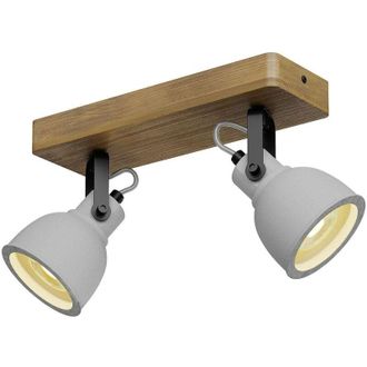 Lindby Lindby - Spot en b&eacute;ton &agrave; intensit&eacute; variable Mitis en bois pour salon & salle &agrave; manger
