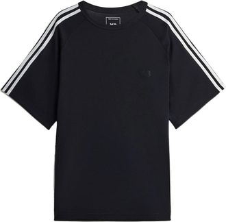 Yohji Yamamoto Homme, Tops, Noir, Taille: M T-shirt &agrave; Manches Courtes 3 Bandes