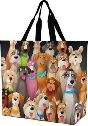 Generic Chiens Sac Courses D&eacute;contract&eacute; Tote Bag L&eacute;ger Sac Cabas Pour Plage Quotidienne Gym
