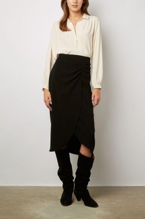 Gerard Darel Jupe droite en cr&ecirc;pe esprit portefeuille - BERTILLE - Noir