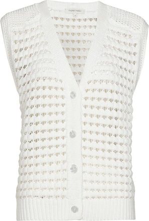 Marie M&eacute;ro Femme, Pulls, Beige, Taille: 46 FR Cardigan Crochet Sans Manches